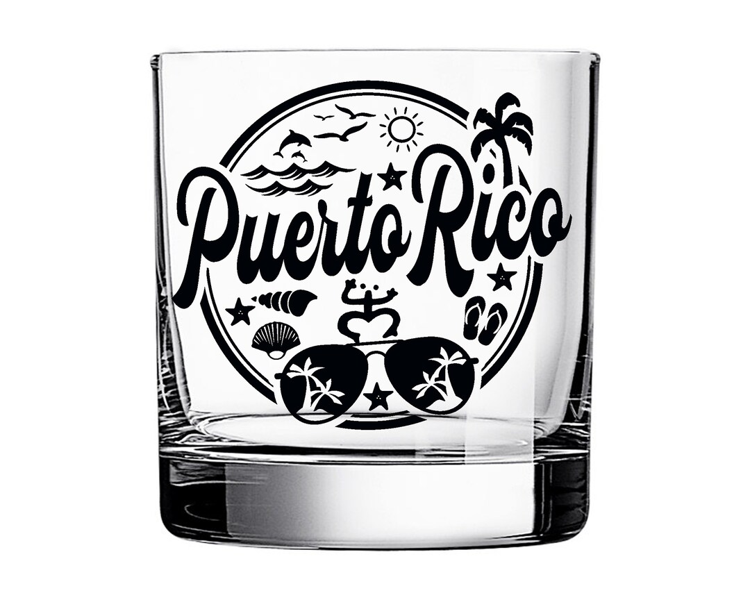 Puerto Rico Gift Rum Whiskey Rocks Glass: Puerto Rico Island Coqui ...
