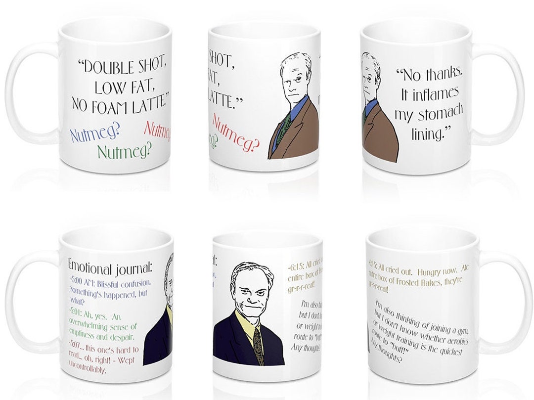 Frasier Coffee Mug Set: Niles Set of TWO, Niles' Cafe Nervosa Order and ...