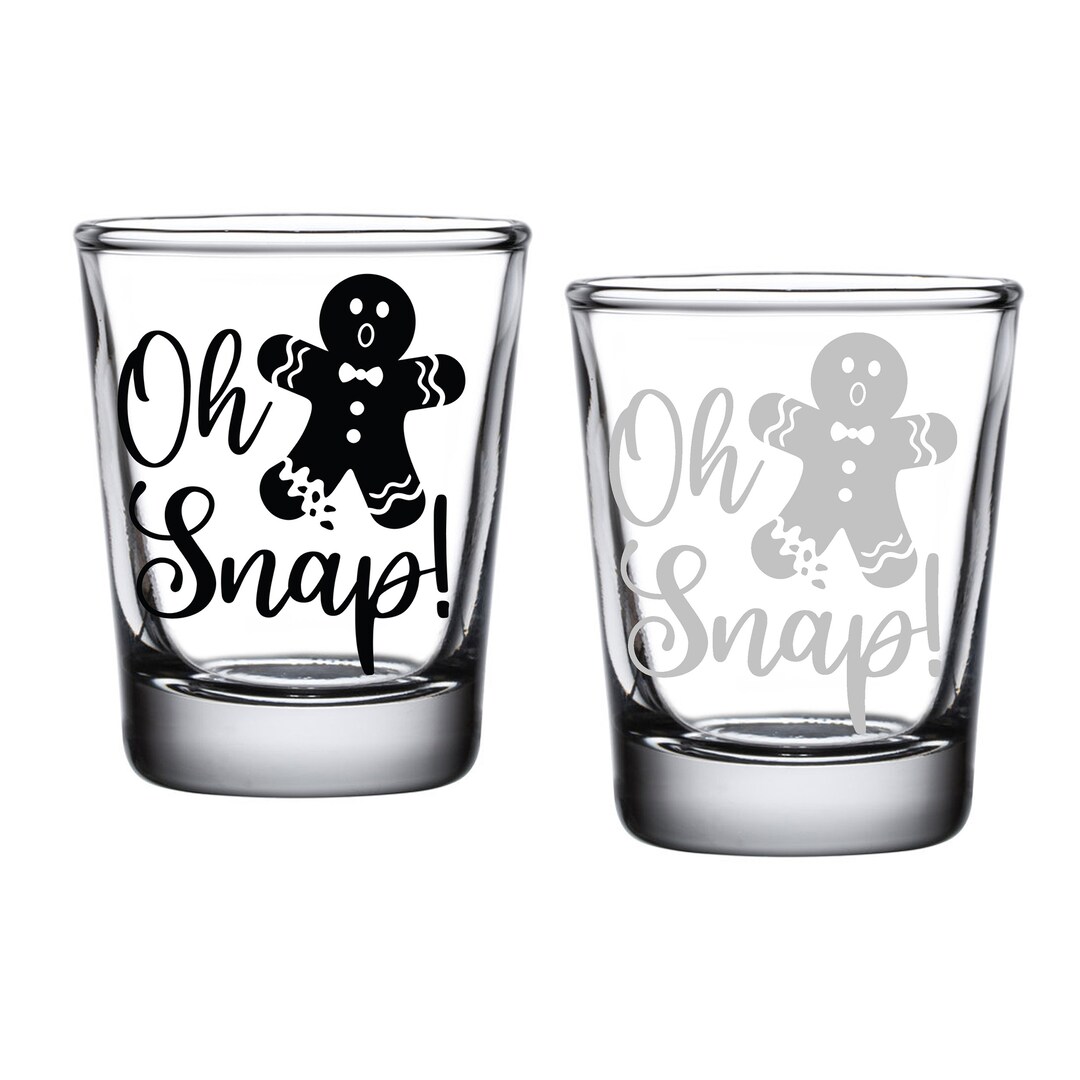 Christmas Shot Glass, Christmas Party Favor, Oh Snap Gingerbread ...
