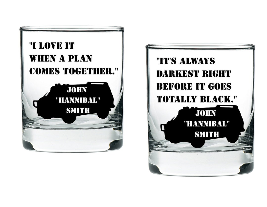 The A-team Gift Permanent Engraved Glass Set of 2. I Love It When a ...