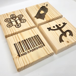 Puerto Rico Gifts Puerto Rico Coasters: Engraved Gift Set of 4 - Etsy
