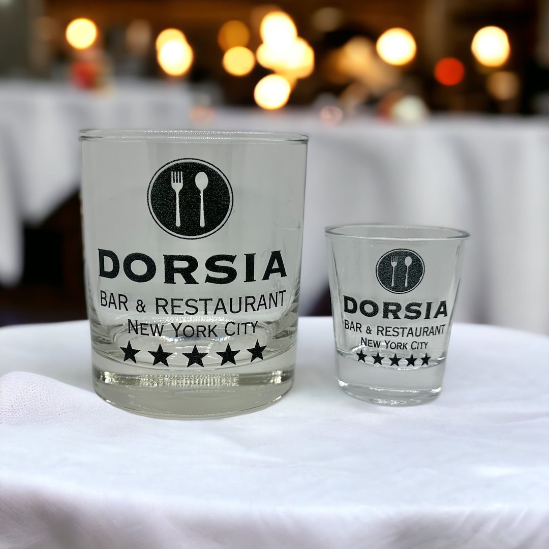 American Psycho Gift Dorsia Bar Shot Glass & Rocks Glass American ...