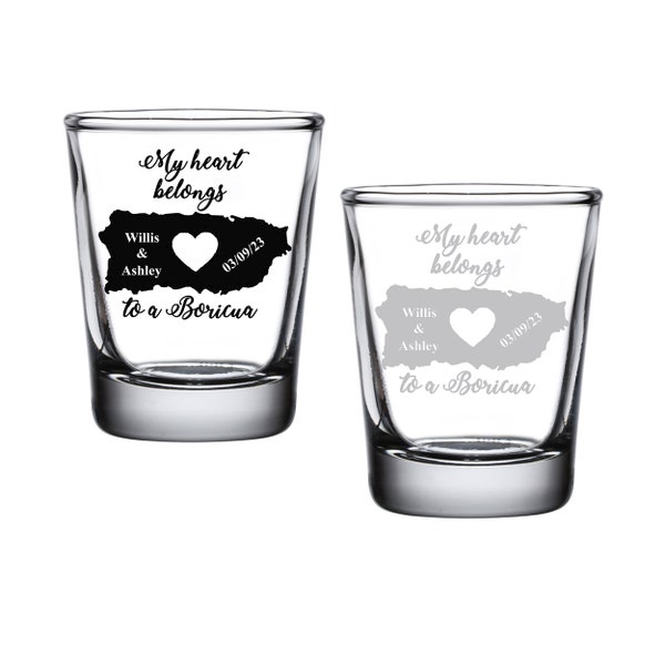 Glass Puerto Rico Shot Glasses - Etsy
