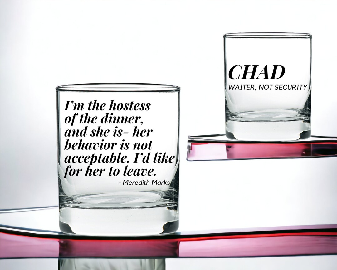 Meredith Marks RHOSLC Funny Quote Rocks Glass Set of TWO Engraved Real ...