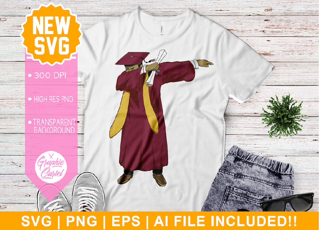 Dabbing Male Graduation 2023 Burgundy Gold Sash SVG Download Class of ...