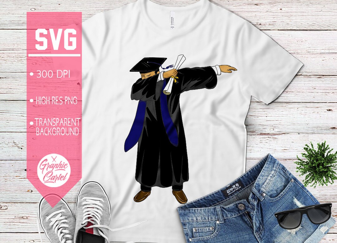 Dabbing Graduation 2023 SVG Graduate Student Blue Scarf Download Proud ...