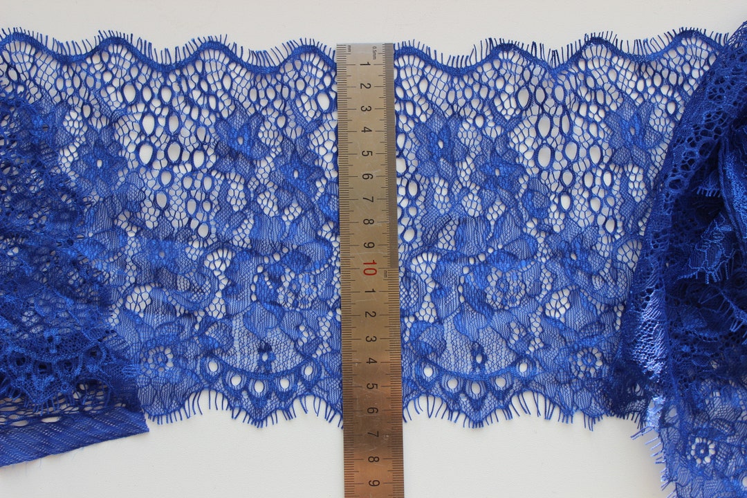 Tela de encaje, cinta de encaje azul, cinta azul aciano, Ancho 16 cm ...