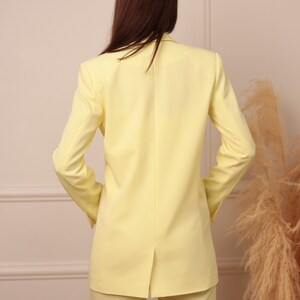 Women's Elegant Suit in Soft Yellow Color. Jacket and Overalls - Etsy