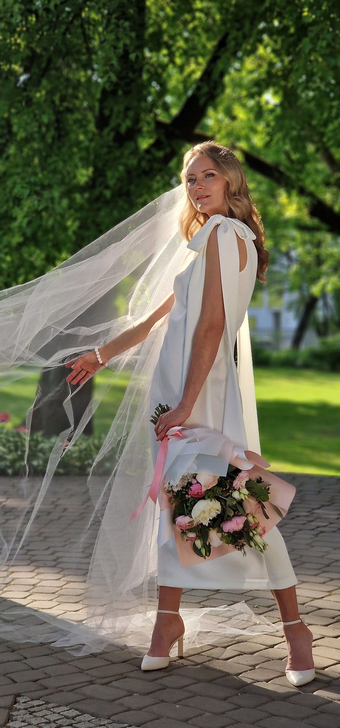 Elegant Women's White Long Sheath Dress, Sleeveless, Lined. With ...