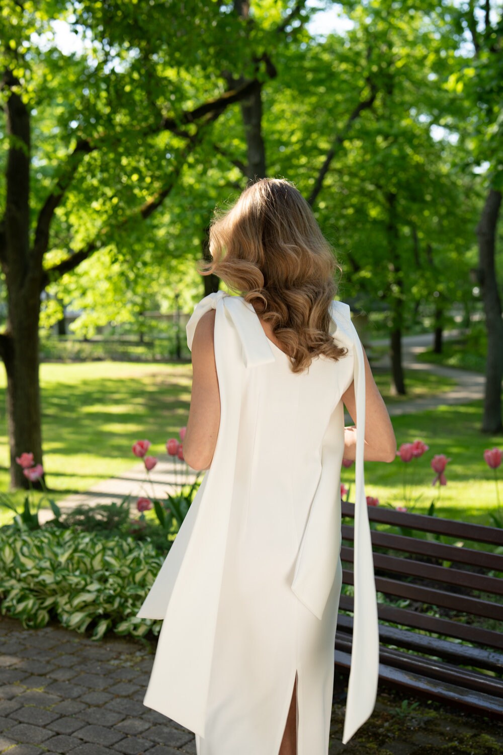 Elegant Women's White Long Sheath Dress, Sleeveless, Lined. With ...