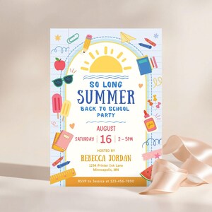 Back to School Party Invitation: Editable Canva Template (5x7" Digital ...