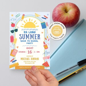 Back to School Party Invitation: Editable Canva Template (5x7" Digital ...