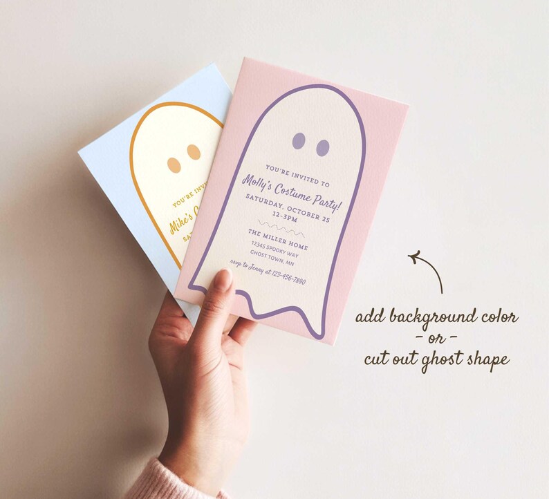 Cute Ghost Halloween Party Invitation, 5x7" Children's Two Spooky ...