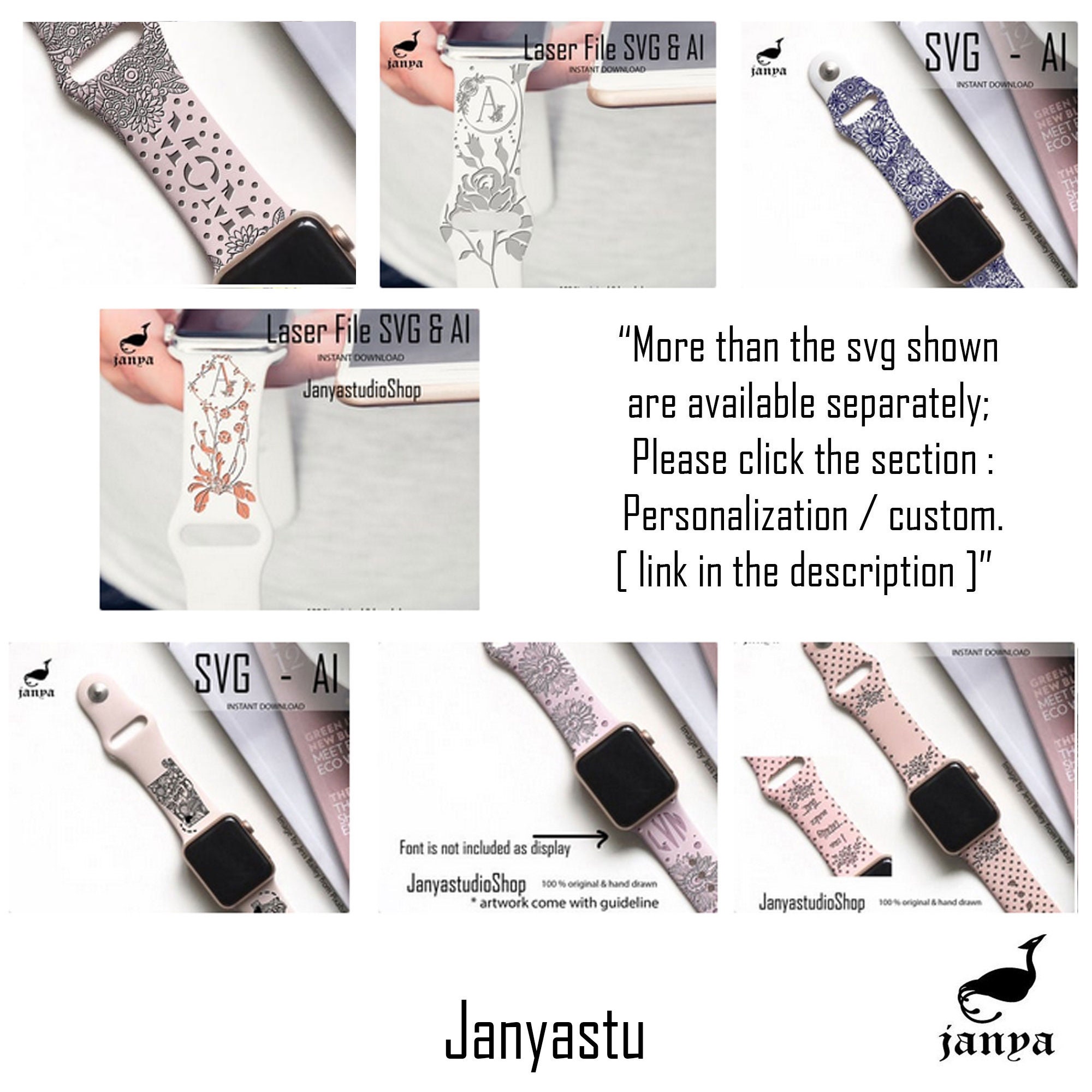 Apple Watch Cut File Apple Watch Band Svg Glowforge Files | Etsy