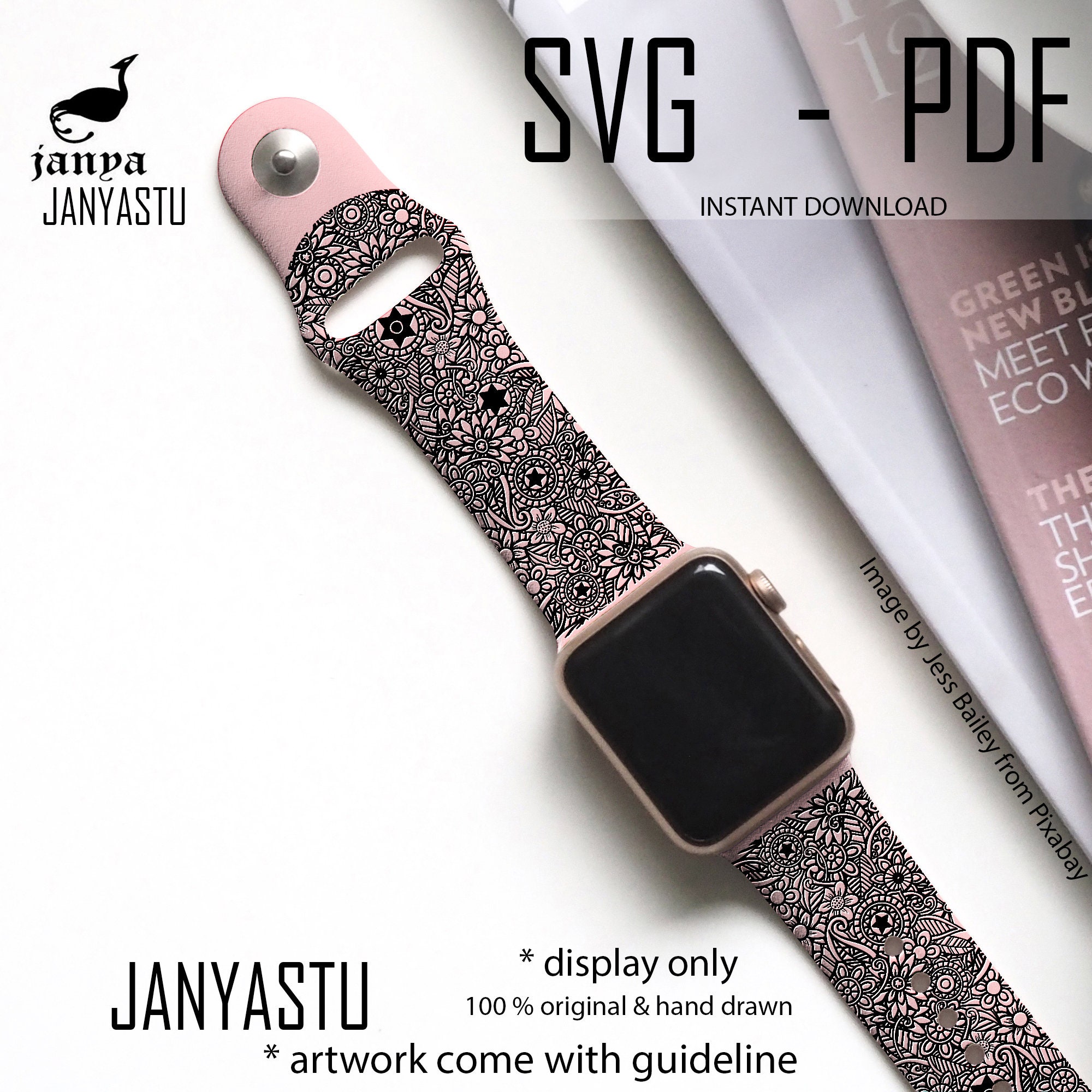 Apple Watch Band Svg Apple Watch Cut File Floral Mandala Svg - Etsy