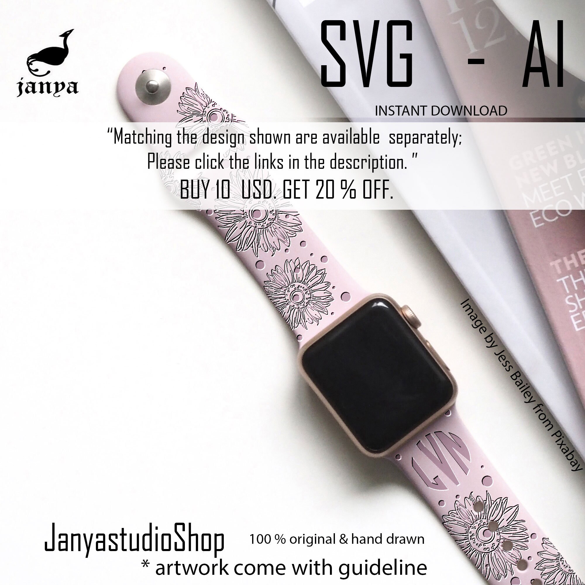 Apple Watch Cut File apple watch band svg glowforge files | Etsy