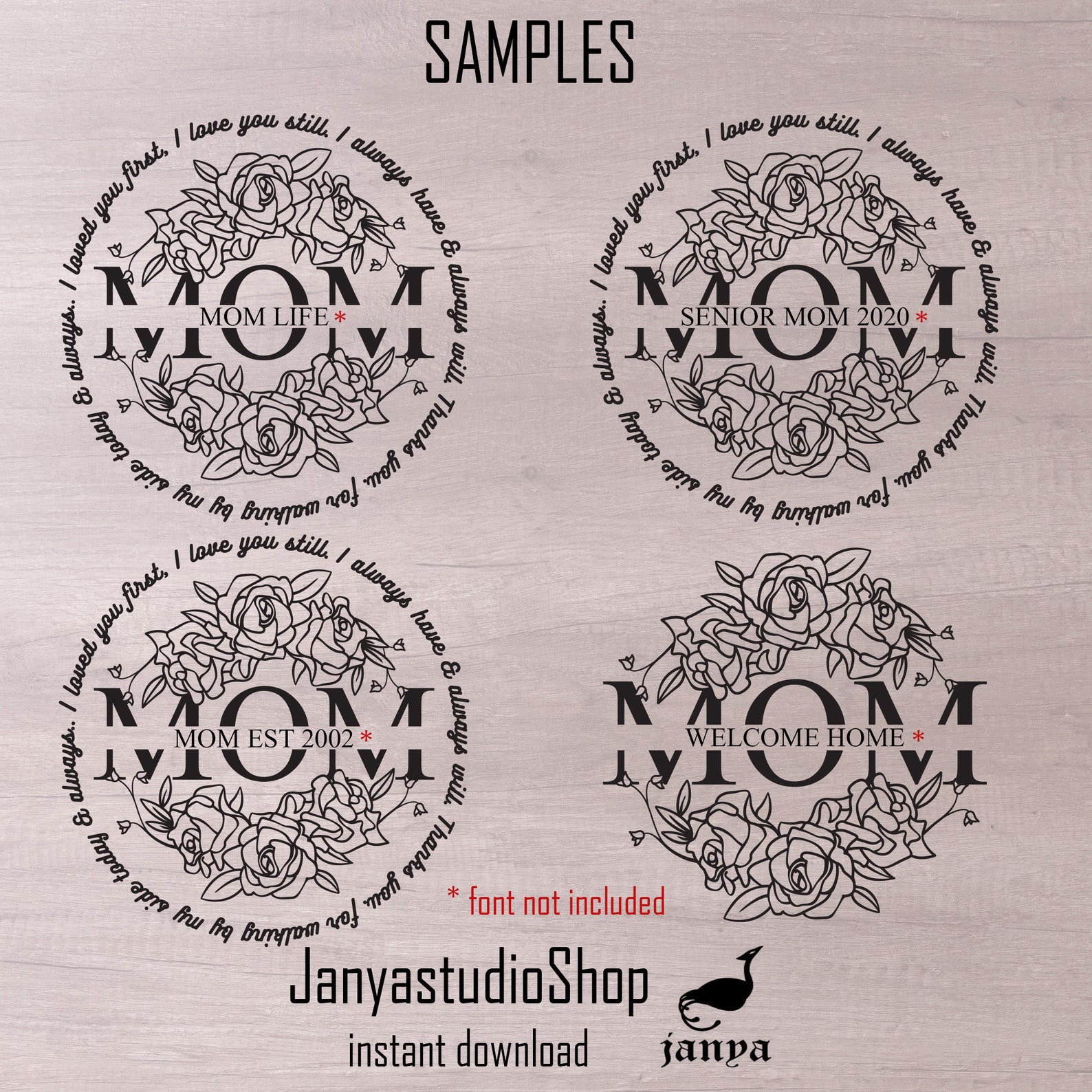 Mom Svg Mothers Day Girl Mom Text on Mom Split Monogram - Etsy