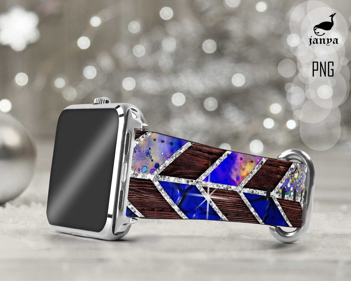 Set Wood Grain Texture Stone Chevron Apple Watch Band | Etsy