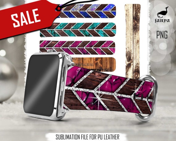 Set Wood Grain Texture Stone Chevron Apple Watch Band | Etsy