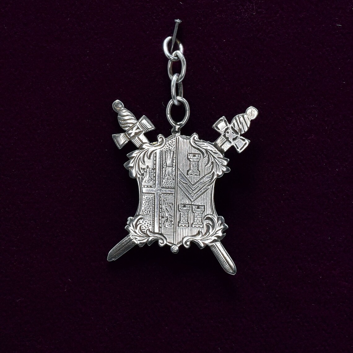 Antique Rare Silver Emblem Fob Charm - Etsy