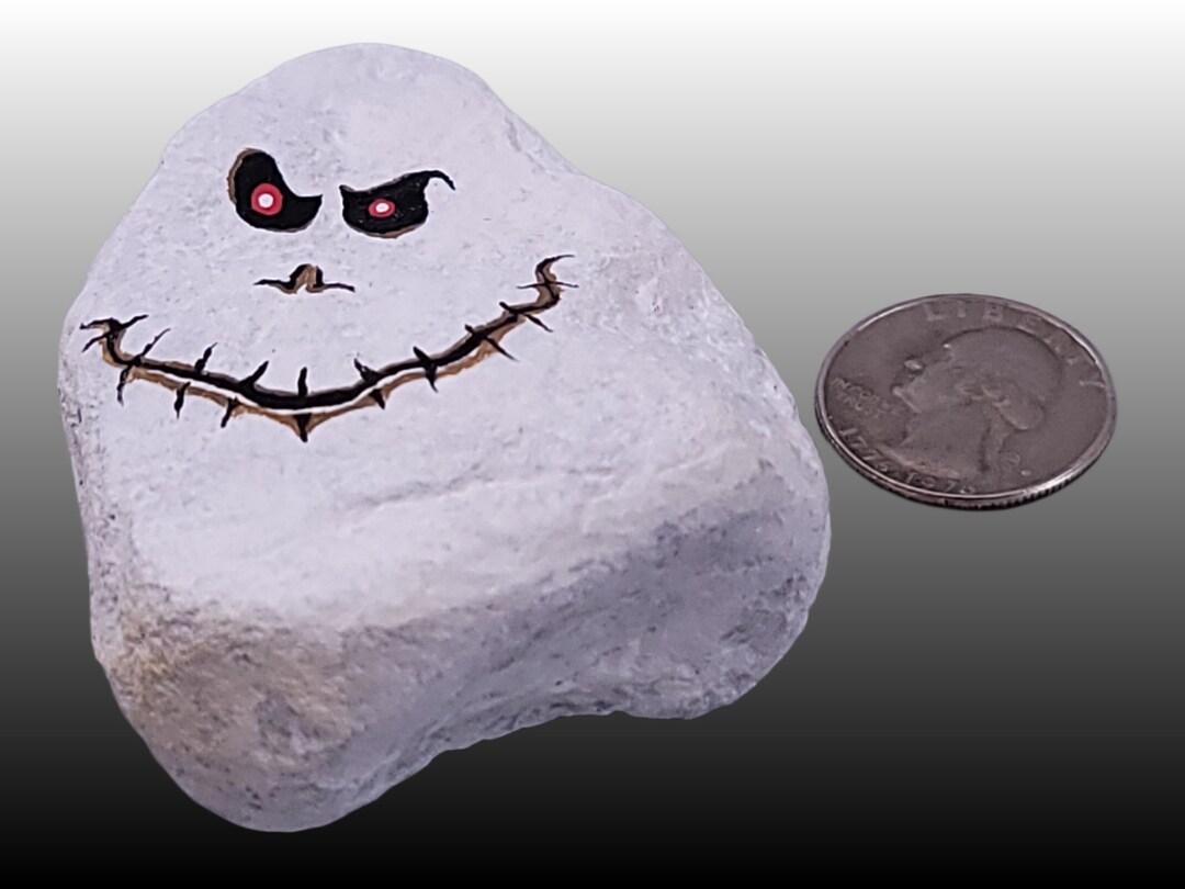 Hand Painted Scary Ghost Rock - Etsy