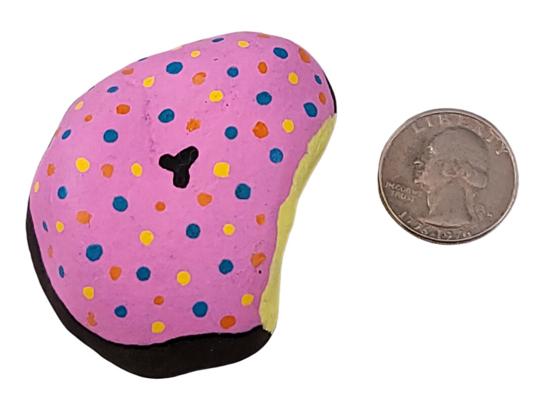 Hand Painted Partially Eaten Donut Rock - Etsy
