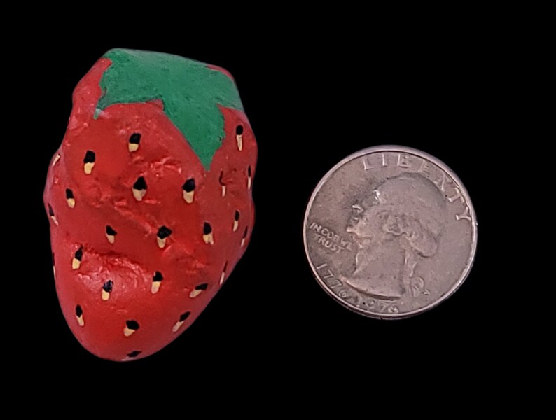 Hand Painted Small Strawberry Rock Set of 3 - Etsy
