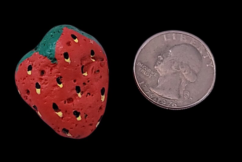 Hand Painted Small Strawberry Rock Set of 3 - Etsy