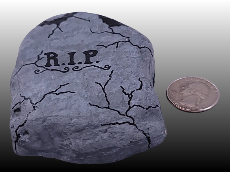 Hand Painted R.I.P. Tombstone Rock - Etsy