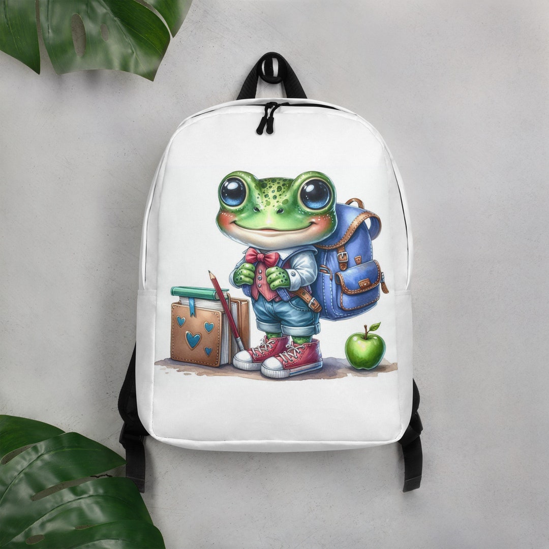 Cute Back to School Frog Minimalist Backpack - Etsy