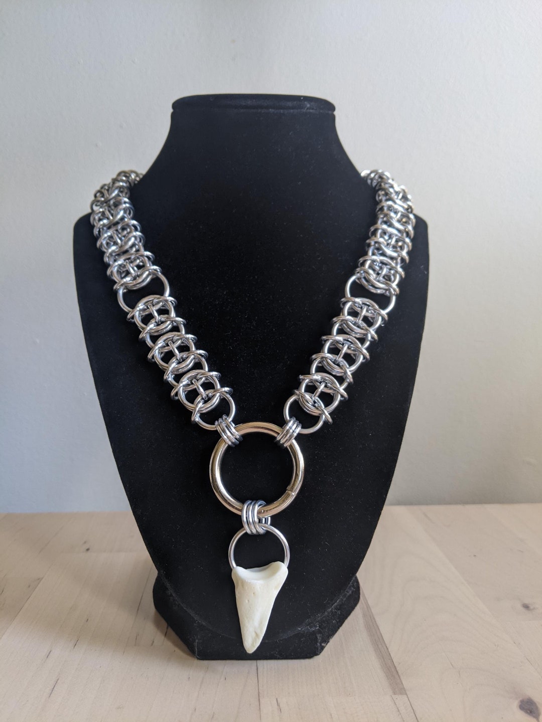 Handmade Celtic Visions Chainmail Necklace With Deer Coffin Bone - Etsy