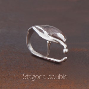 Stagona, Silver Womens Ring_ Pinkie Ring, Knuckle Ring or Double Ring ...