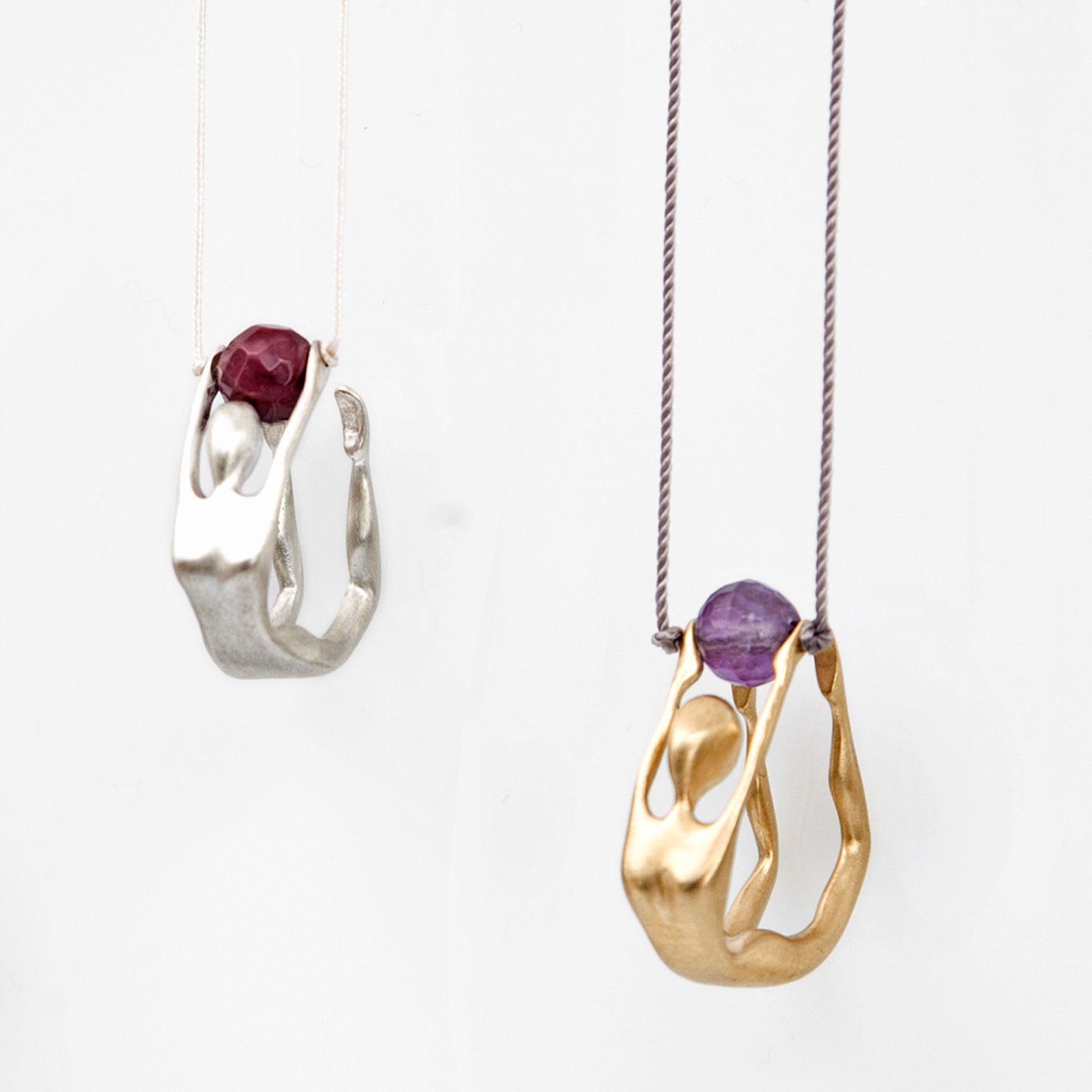Nicole and Ball, by Ariadni Kypri, Silver or Bronze Pendant With ...