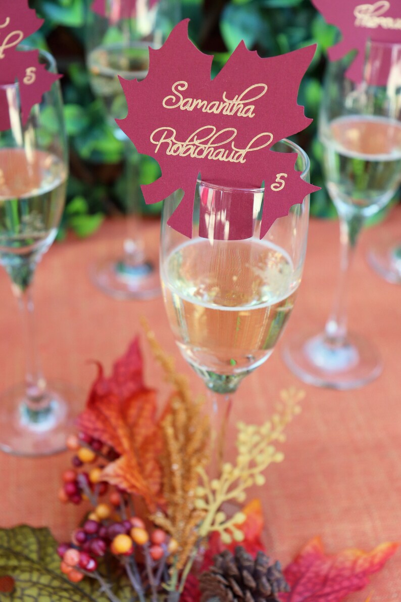 Fall Place Cards Maple Leaf Place Cards Leaf Escort Cards - Etsy