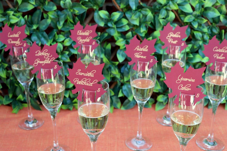 Fall Place Cards Maple Leaf Place Cards Leaf Escort Cards - Etsy