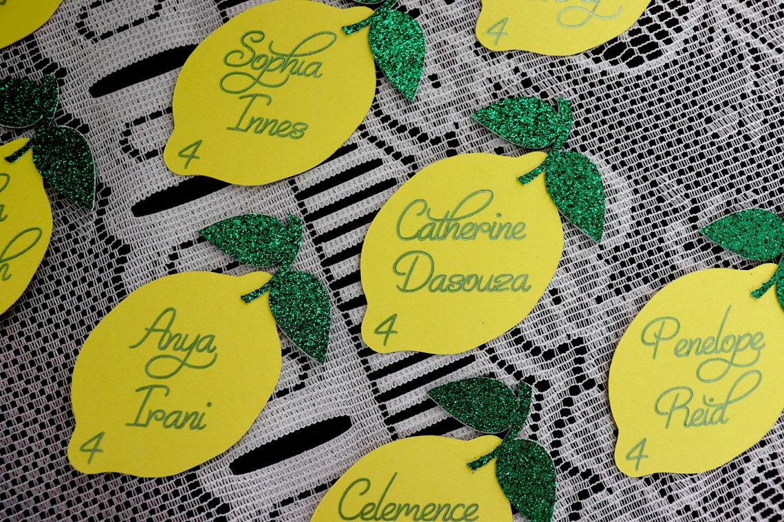 Lemon Place Cards Lemon Escort Cards Citrus Wedding Lemon | Etsy