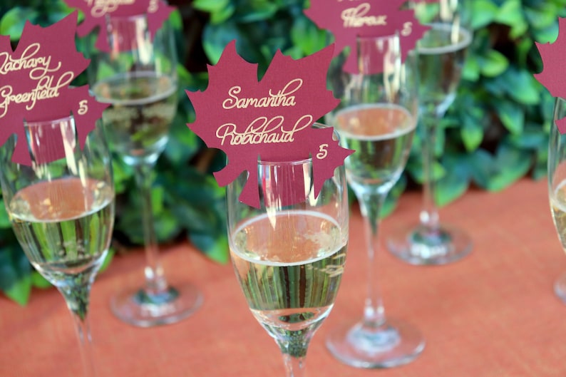 Fall Place Cards Maple Leaf Place Cards Leaf Escort Cards - Etsy