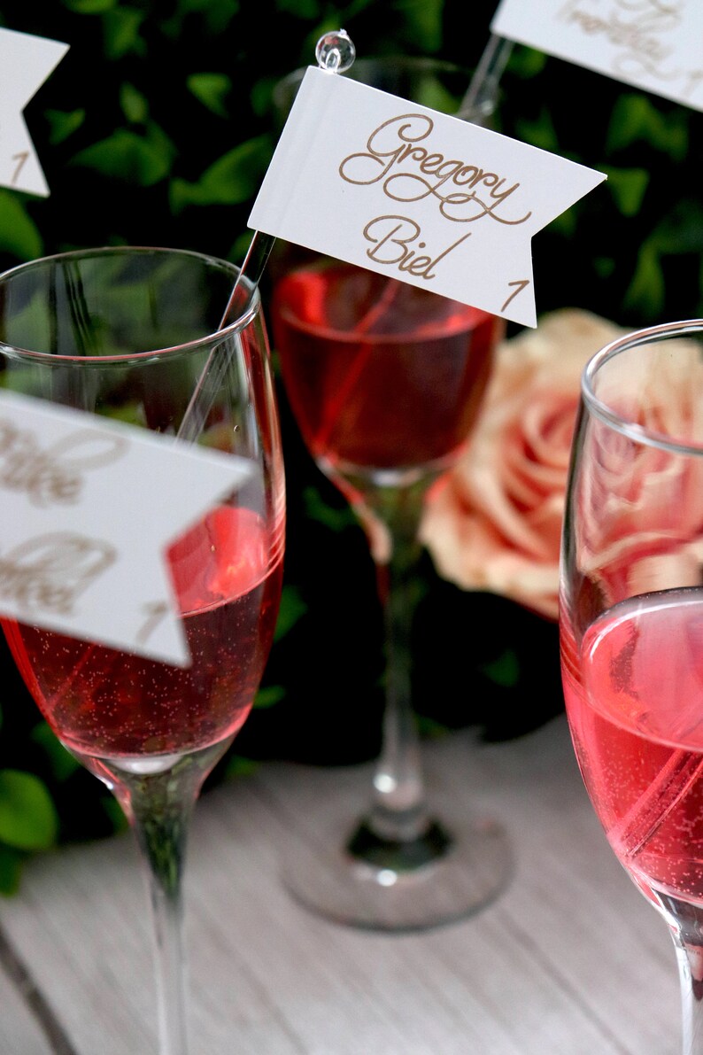 Flag Escort Card Stir Stick Flag Escort Card Stirrer | Etsy