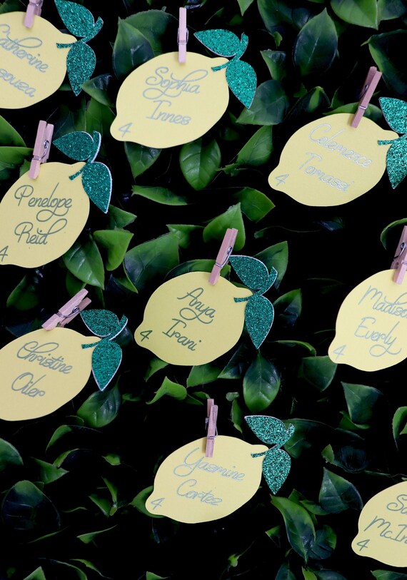 Lemon Place Cards Lemon Escort Cards Citrus Wedding Lemon | Etsy