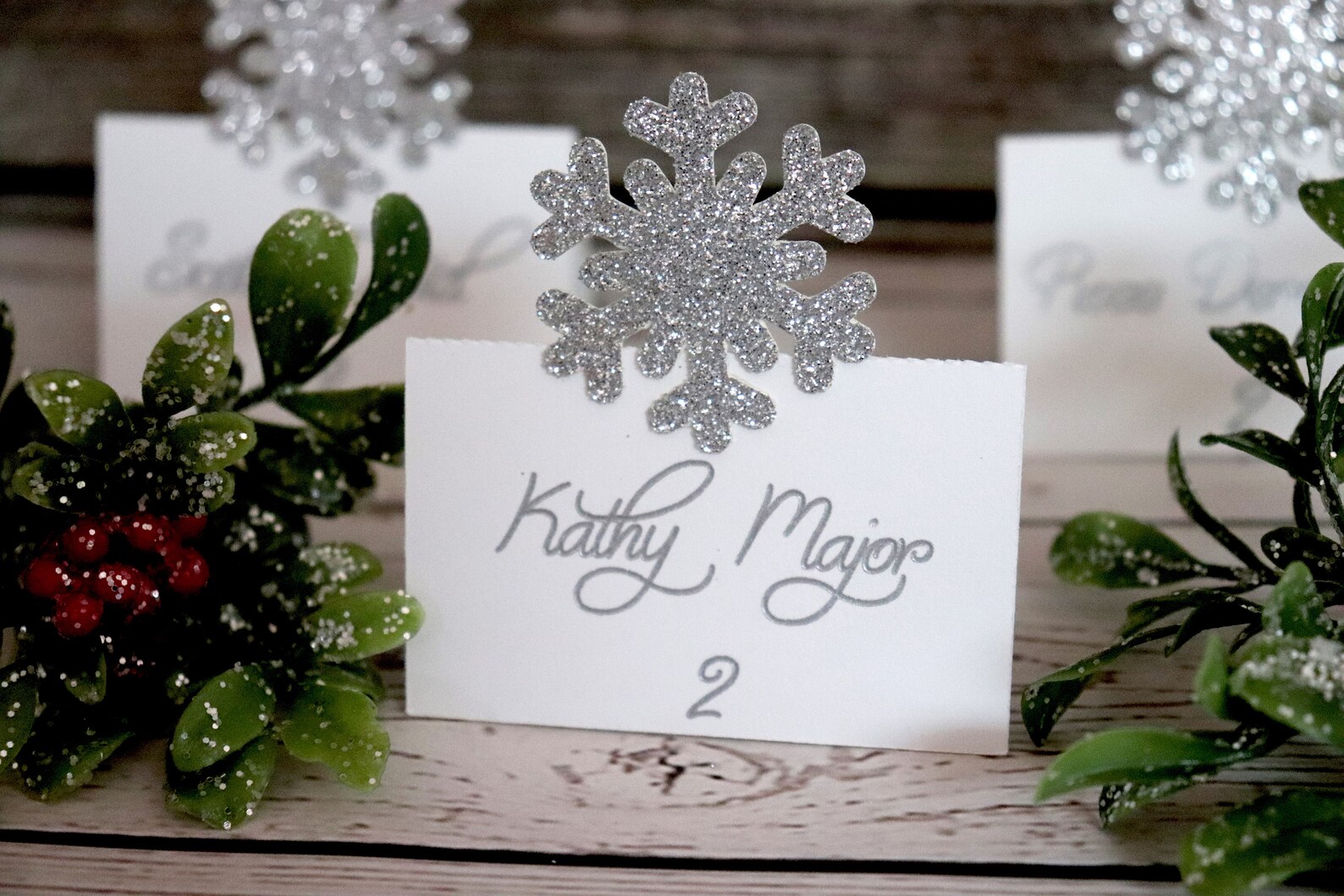 Winter Place Cards Snowflake Place Cards Winter Escort | Etsy
