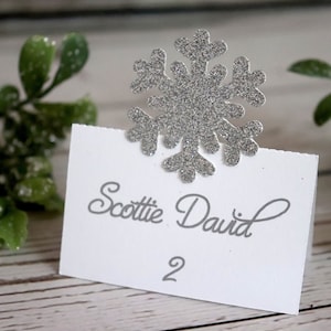 Winter Place Cards, Snowflake Place Cards, Winter Escort Cards, Little ...