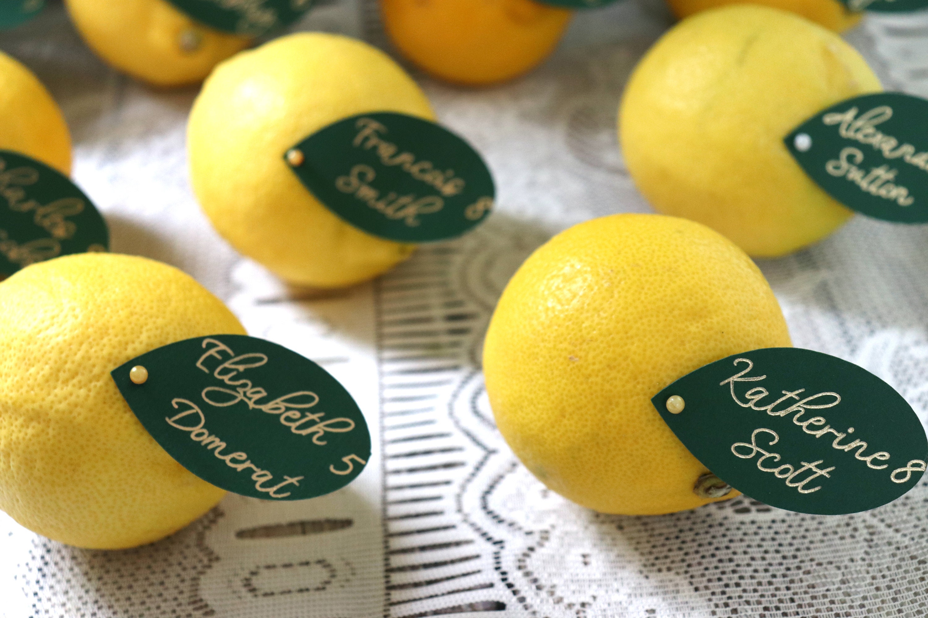 Lemon Place Cards Lemon Leaf Place Cards Lemon Escort Cards - Etsy Canada