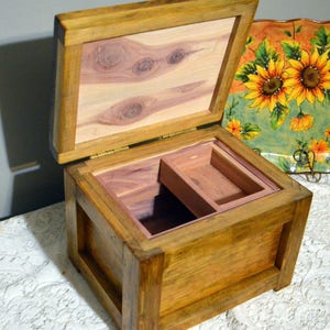 Handcrafted Rustic Cedar Lined Treasure Box, Keepsake Box, Wood Jewelry ...