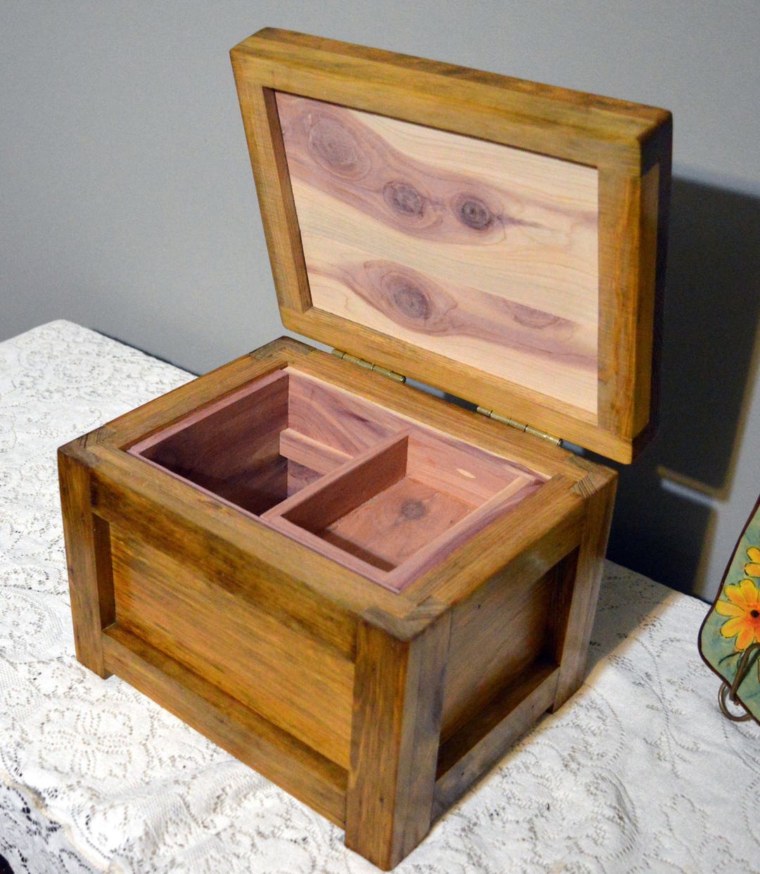 Handcrafted Rustic Cedar Lined Treasure Box, Keepsake Box, Wood Jewelry ...