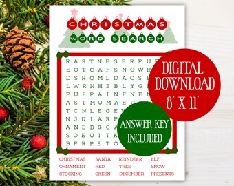 Christmas Word Scramble Printable, Digital Download, Instant Download ...