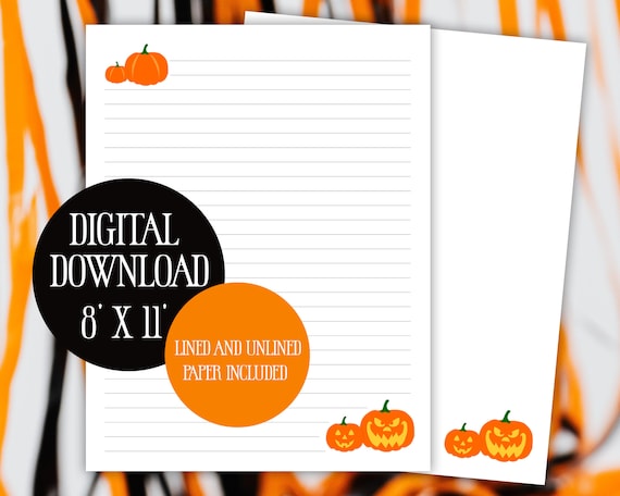 Halloween Stationery Printable Digital Instant Download - Etsy