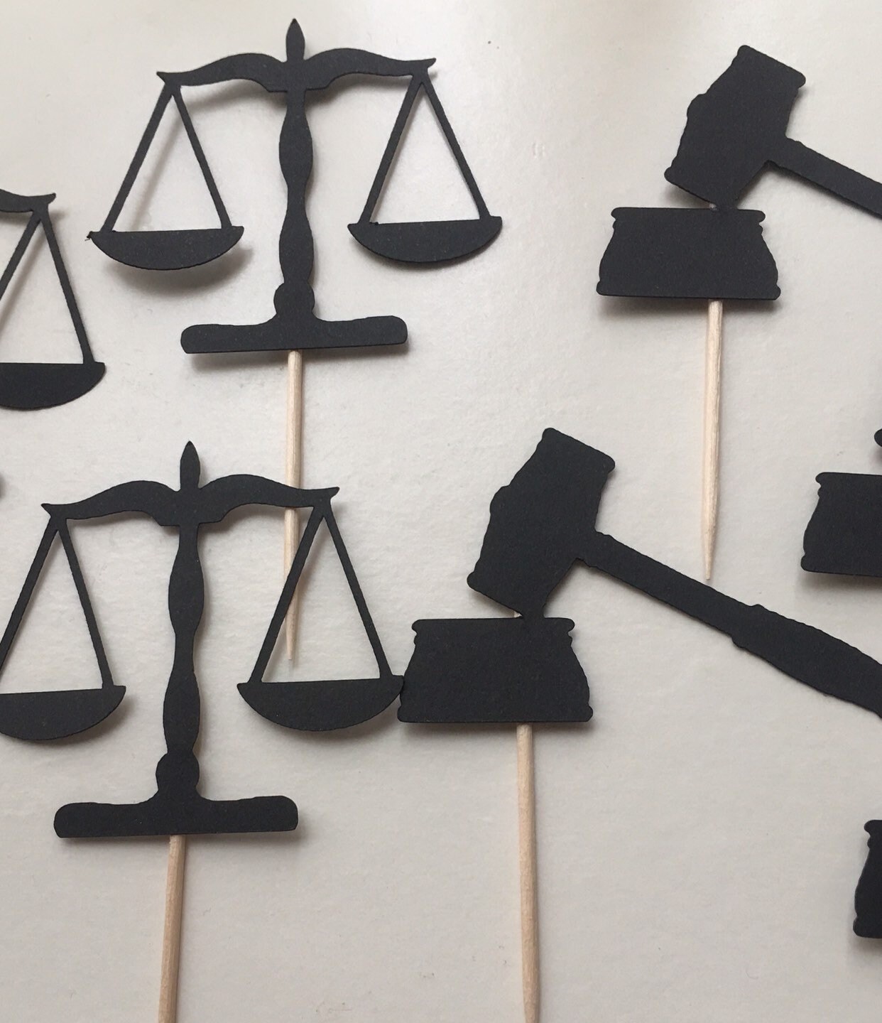 Gavel Scale Law Justice Theme Party Birthday Cupcake Pick Toppers - Etsy