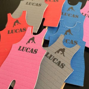 Personalized Wrestling Singlet Theme Sports Party Birthday Cupcake Pick ...