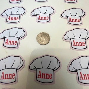 Personalized Chef's Hat Baker Vinyl Stickers Party Birthday - Etsy