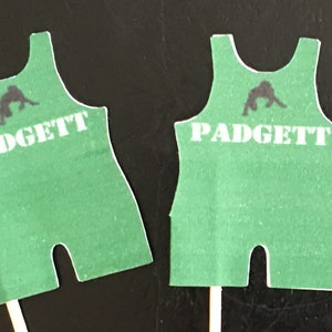 Personalized Wrestling Singlet Theme Sports Party Birthday Cupcake Pick ...